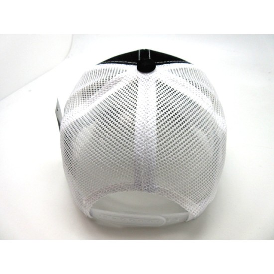 2205-14 CURVED MESH PLAIN SNAP BACK BLK/WHT